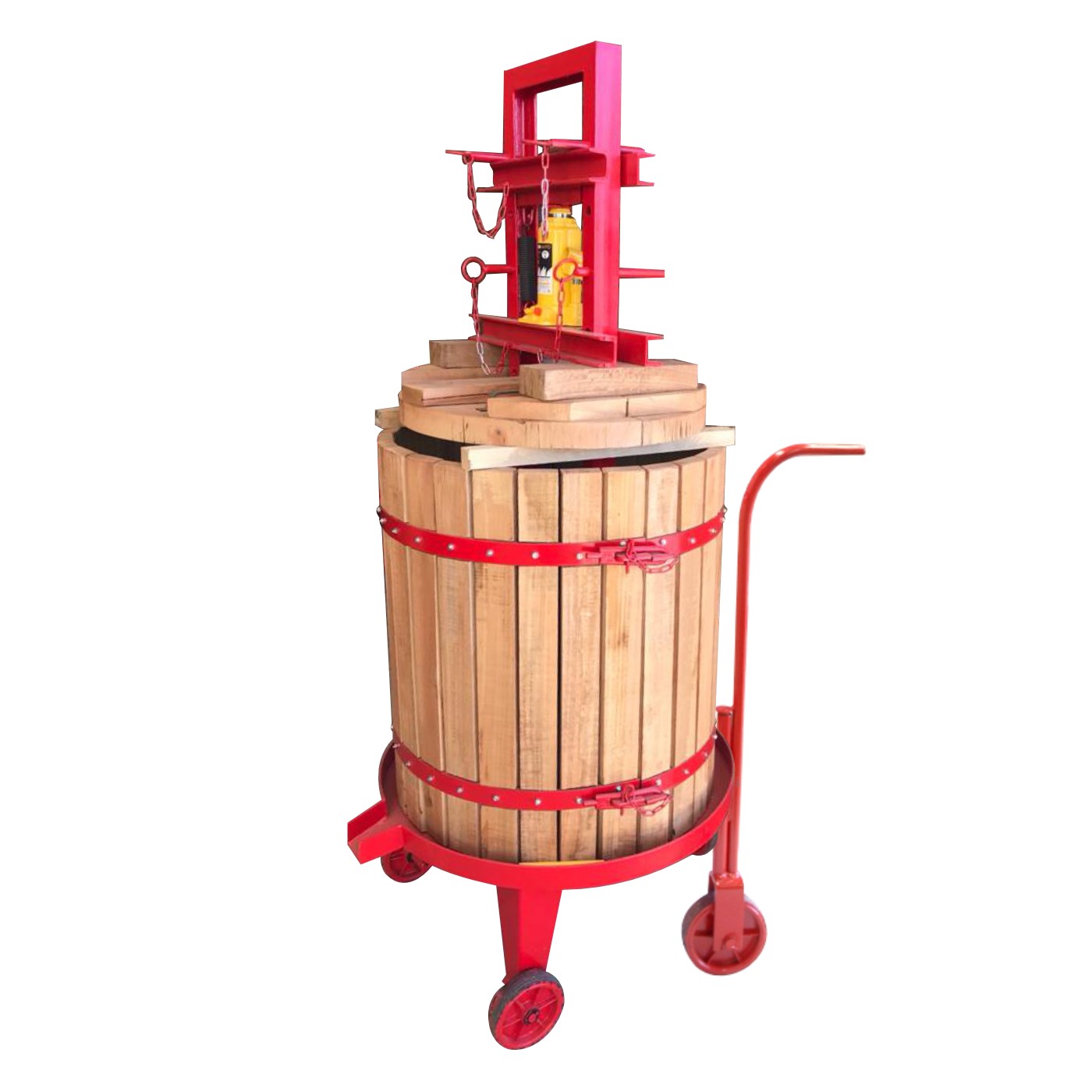 Prensa de Uva y Manzana Hidraulica 50x60 cm 120 L con Ruedas