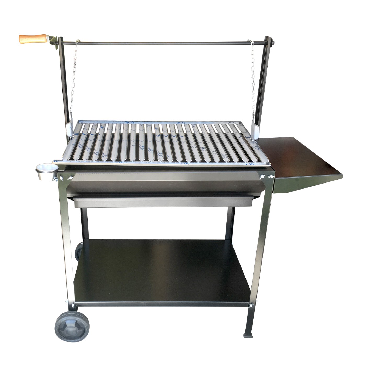 Barbacoa con Ruedas Parrilla 765x480 acero inox en V